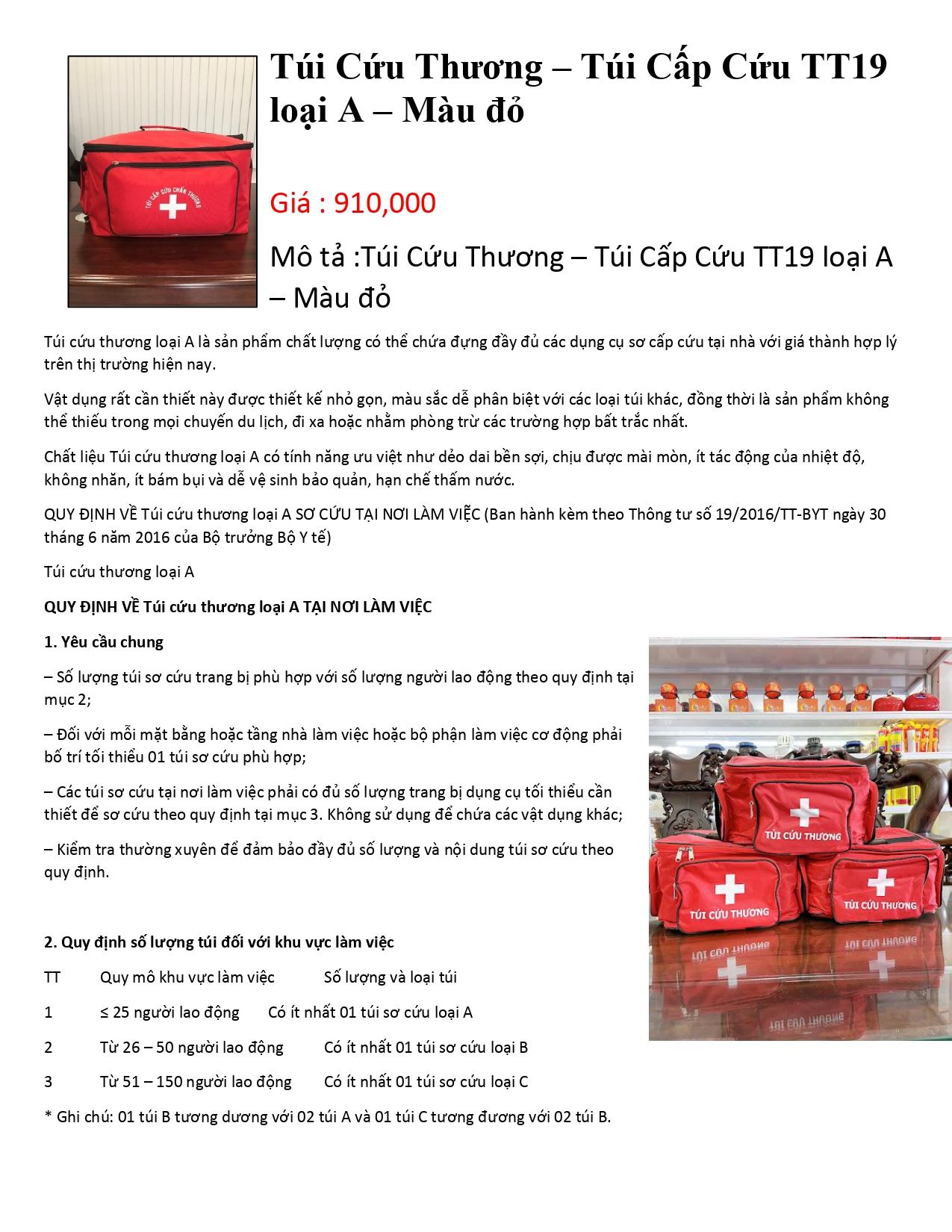 Túi Cấp Cứu Loại A Túi Cấp Cứu Loại B Túi Cấp Cứu Loại C